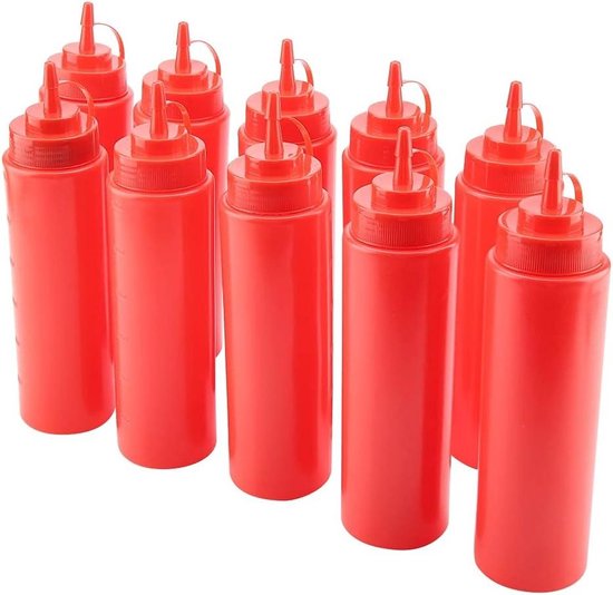 Plastic Break Resistant 720ml Knijpfles Set - Knijpfles voor Saus (Rood ...