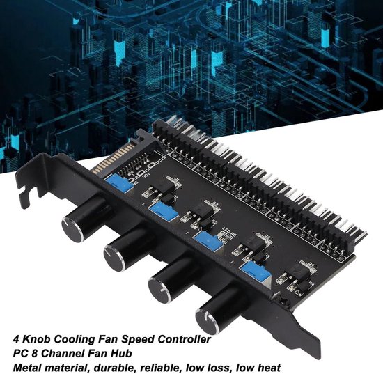 Fan Hub 72W 4PIN Chassis Fan Speed Controller 8 Kanaals Fan Hub voor PC ...