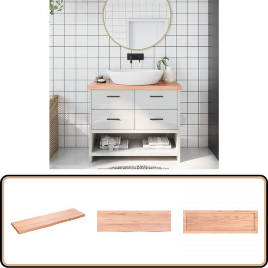 vidaXL Wastafelblad - 100x30 cm - Massief Eikenhout Wastafelblad ...