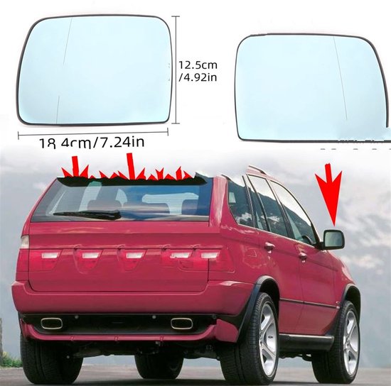 Zijspiegelglas Voor BMW Voor E53 X5 1999-2006 Verwarmde Zijspiegel ...