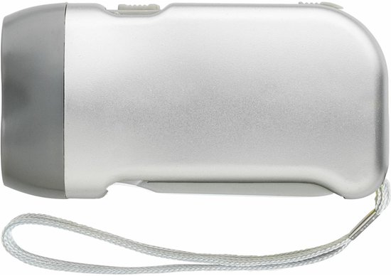 Lampe de poche squeeze cat/dynamo - 2x - double LED - Argent ...