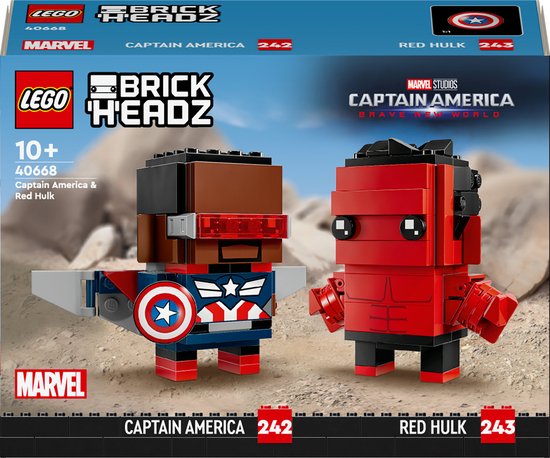 LEGO Marvel Brickheadz 40668 - Captain America en Rode Hulk Figuren | bol