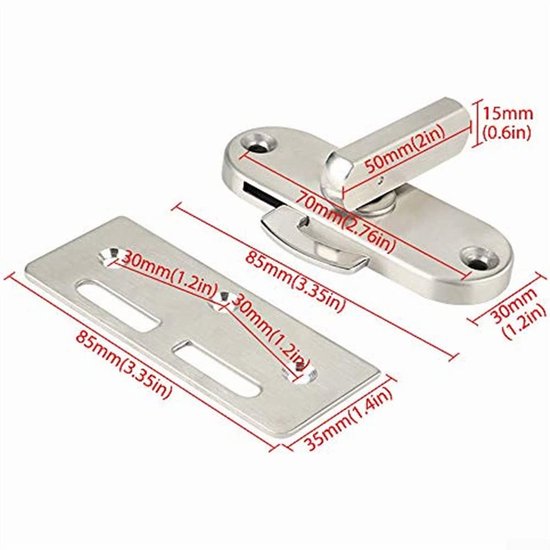 Schuifdeur haakslot, onzichtbaar veiligheidsslot, Sliding Barn Door ...