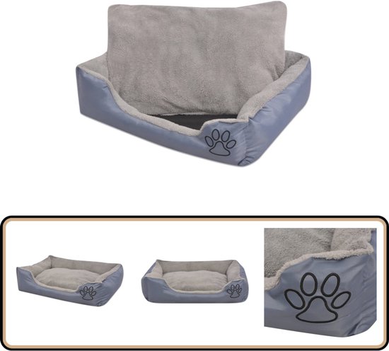 vidaXL Hondenbed XL - Grijs - Comfort & Stijl Hondenmand - Hondenbed ...