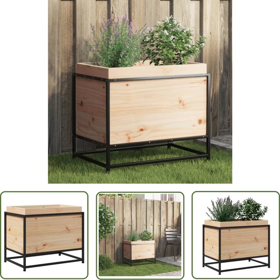 The Living Store Plantenbak 60x40x50 cm massief grenenhout - Plantenbak - Houten... | bol
