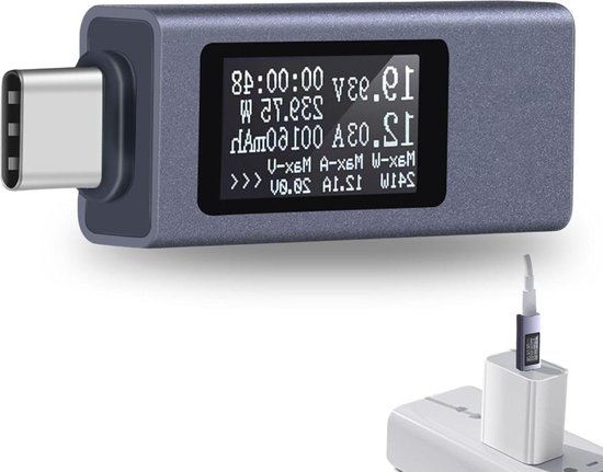 USB-tester DC4-30V USB C multimeter - USB vermogensmeter - voltmeter ...