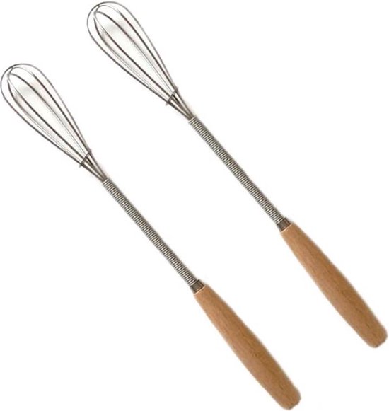 Mini garde roestvrij staal - eierklopper geschikt voor koken - 2 stuks ...