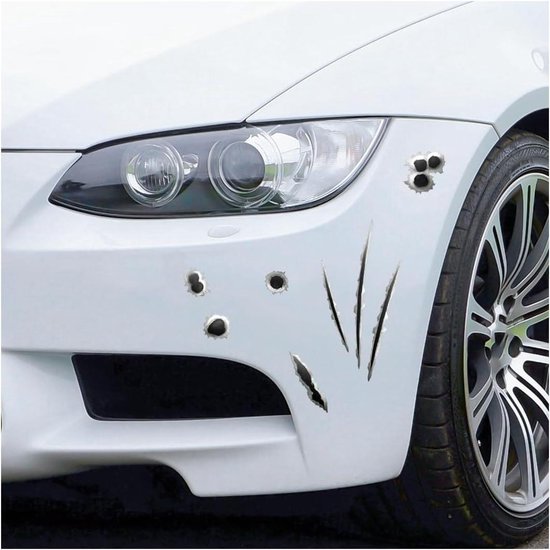 Autostickers 3D-bullet hole simulatie - Stereoscopische nep ...