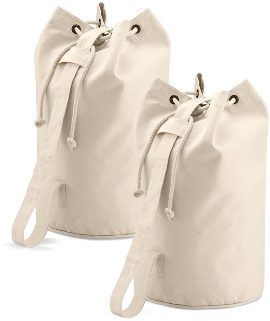 Quadra duffel bag tas - 2x - 53 cm - beige canvas - 30 liter ...