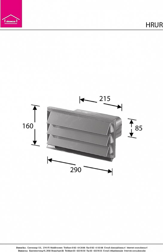 HRUR uitblaasrooster rvs Doeco Luchtafvoer | bol