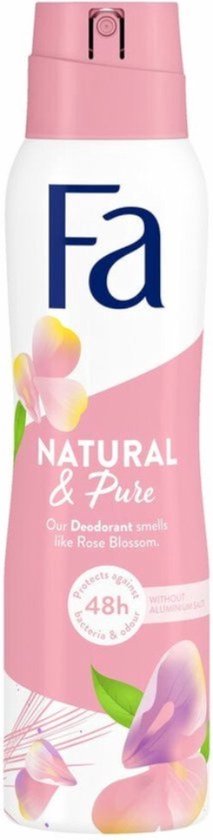 FA - Natural & Pure - Deodorant Spray - Rozenbloesem - 150 ml - Voordeelverpakking - 4... | bol