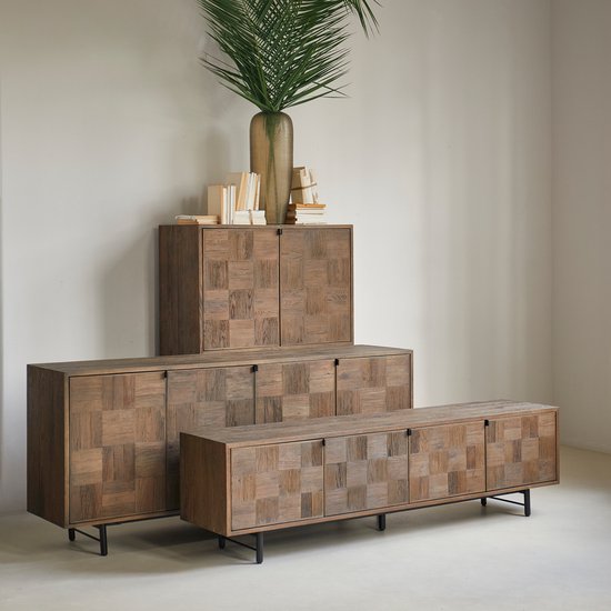 Riviera Maison Kast Bruin, Opbergkast, met deuren en planken, 2 lades ...