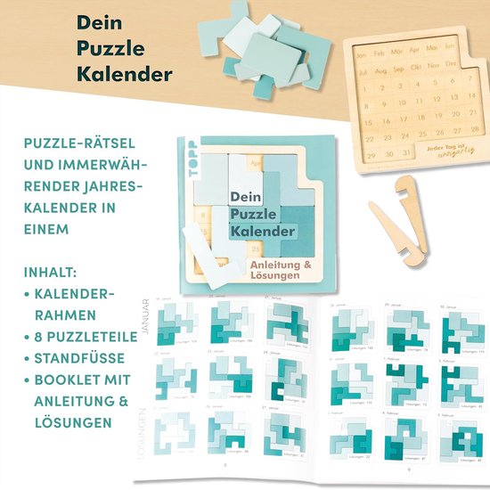 Dein Puzzle-Kalender - creatief puzzelen - 1 stuk - meerkleurig | bol