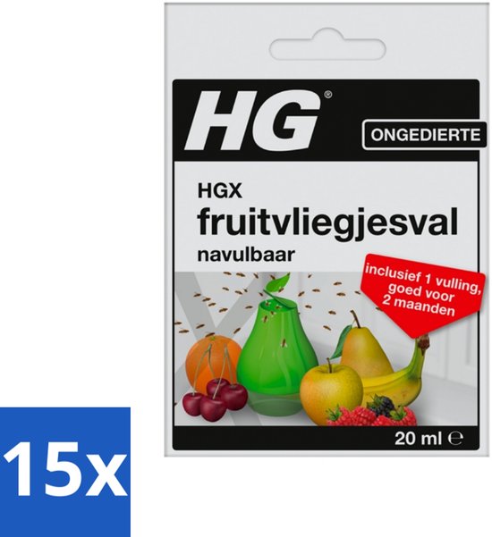 HG X - Ongedierte - Fruitvliegjesval Navulbaar - Inclusief 1 Vulling ...