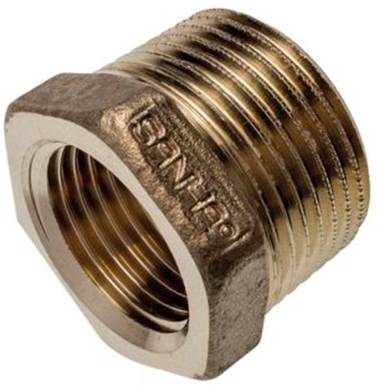 messing verloopring, buitendraad x binnendraad 1 x 1/2 inch | bol