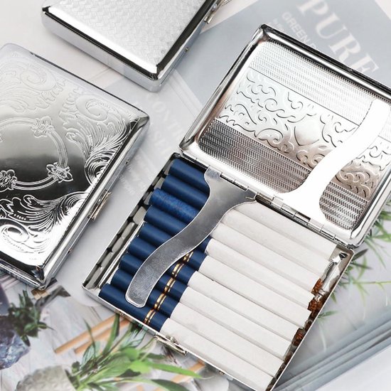 Pack of 3 Stainless Steel Cigarette Boxes for 20 Cigarettes - Cases for ...