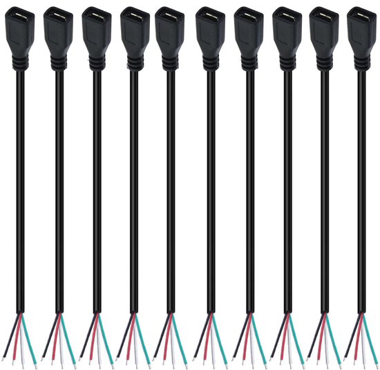 Micro-USB Pigtail-kabel - Micro-USB-aansluiting naar 4-polige blanke kabel 28 AWG 2 A... | bol