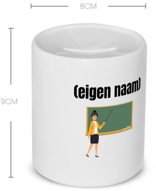 Akyol - docent met krijtbord met eigen naam Spaarpot - Docent - leraren ...