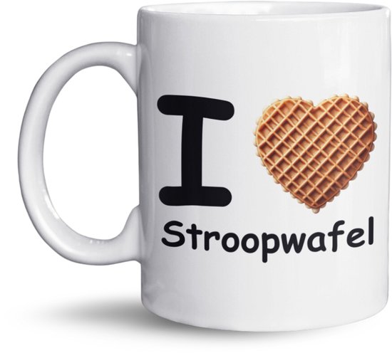 NietMokken.nl – I Love Stroopwafel Mok – Grappige Mok – Typisch Nederlandse Mok – Leuk... | bol