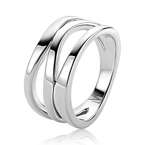 Mart Visser by ZINZI zilveren multi-look ring 11,5mm breed organisch ...