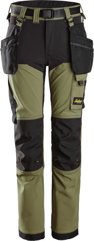 Snickers 7575 AllroundWork, Junior 4-way Stretch Broek - Khaki Groen ...