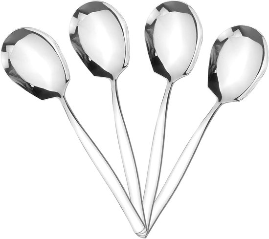 Aantal van 4 Grote RVS Opscheplepels voor Keuken, Buffet en Feestelijke ...