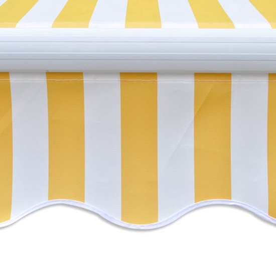 vidaXL Uittrekbare Luifel 300 cm Geel/Wit Uitklapluifel - Veranda ...