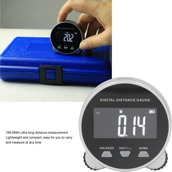Digital Tape Measure 200m ABS Electronic Rolling Ruler - Silver Black ...