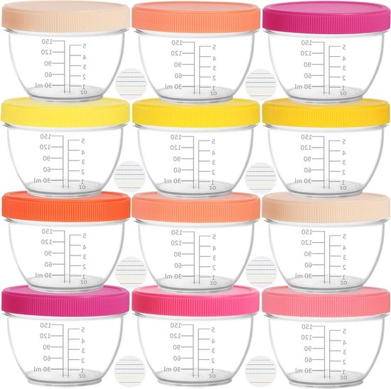 18 Sets 180ML Re-usable Baby Food Storage Containers - Bright Pink ...