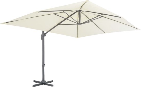 vidaXL Zweefparasol - Aluminium - 400x300 cm - Zandkleurig Hangende ...