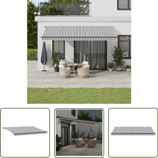 The Living Store Luifel handmatig uittrekbaar en LED 500x350 cm ...