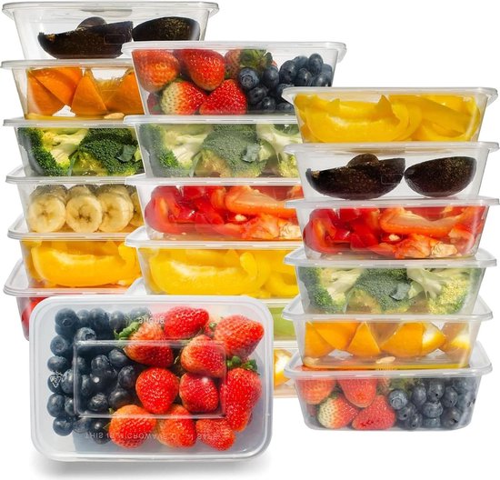 50 Piece Set of 500 ml Storage Containers with Lid - Lightproof BPA ...