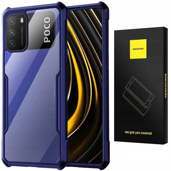 Spacecase Case Cover Voor Poco M3 Blauw Met Duurzame Coating | bol