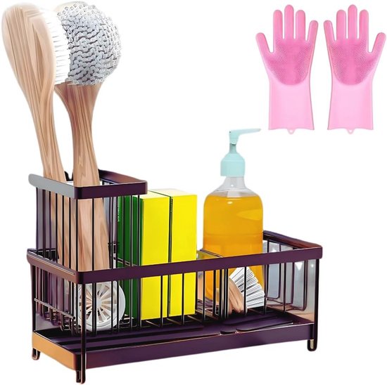 Keuken Afwas Organizer - 2-Tier Sink Caddy voor een Netjes Gootsteen | bol