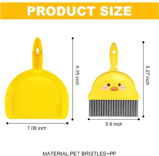 1-Pack - Kleine bezem en stoffer set - Stoffer en blik set - Schattige ...