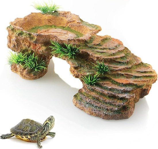 Schildpad Basking Platform - Simuleert Rots Habitat Terrarium - Verstopplaats Hars... | bol