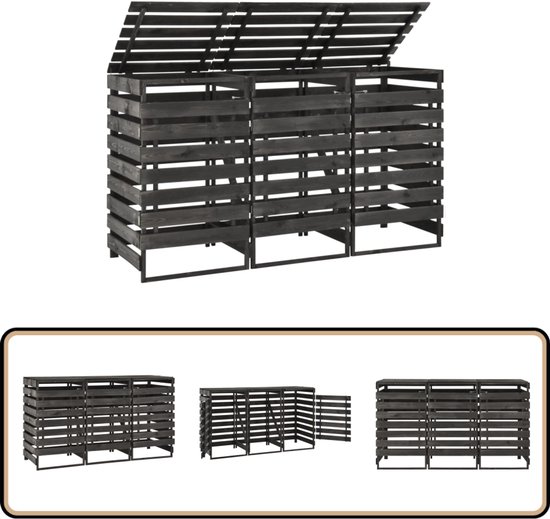 vidaXL Containerberging voor 3 containers - Grijs ...