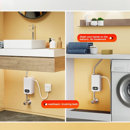 Mini elektrische tankloze waterverwarmer, 220V 3400W onmiddellijke ...