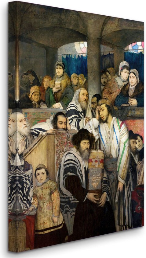 Maurycy Gottlieb - Jews Praying in the Synagogue on Yom Kippur - Joden ...