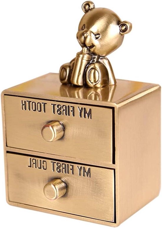 First Curl and First Tooth Keepsake Box - Sweet Bear Design with 2 ...