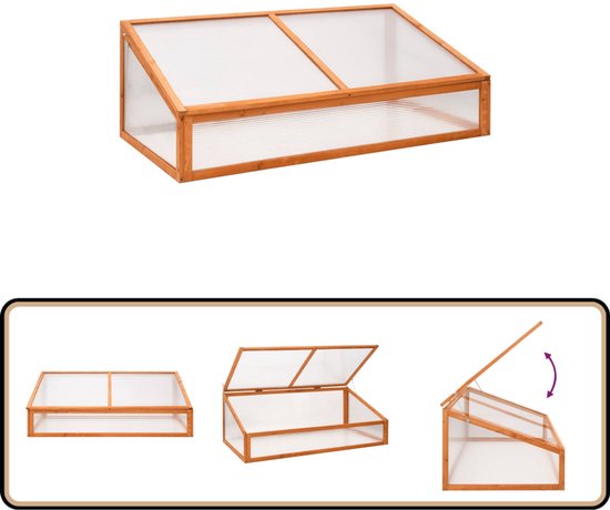 vidaXL Broeikas - 110x58,5x39 cm - Vurenhout - Oranje Houten Broeikas ...