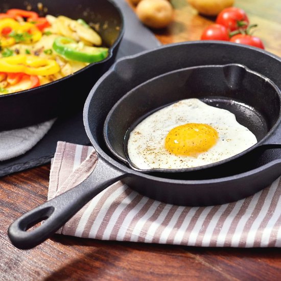 BBQ Braadpannen Set van 3 Gietijzer - 12/16/21cm Grillpannen voor ...