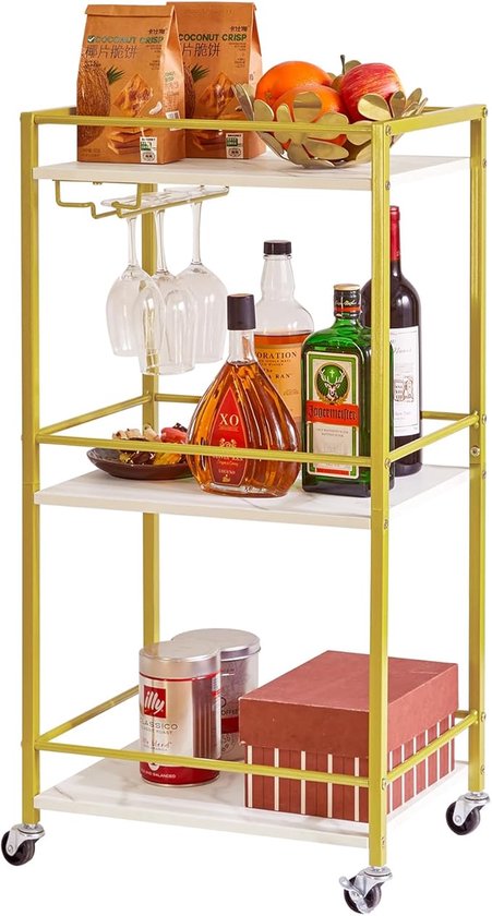 Home Bar Servierwagen,Kleiner Barwagen mit 3-Etagen, Mobiles ...