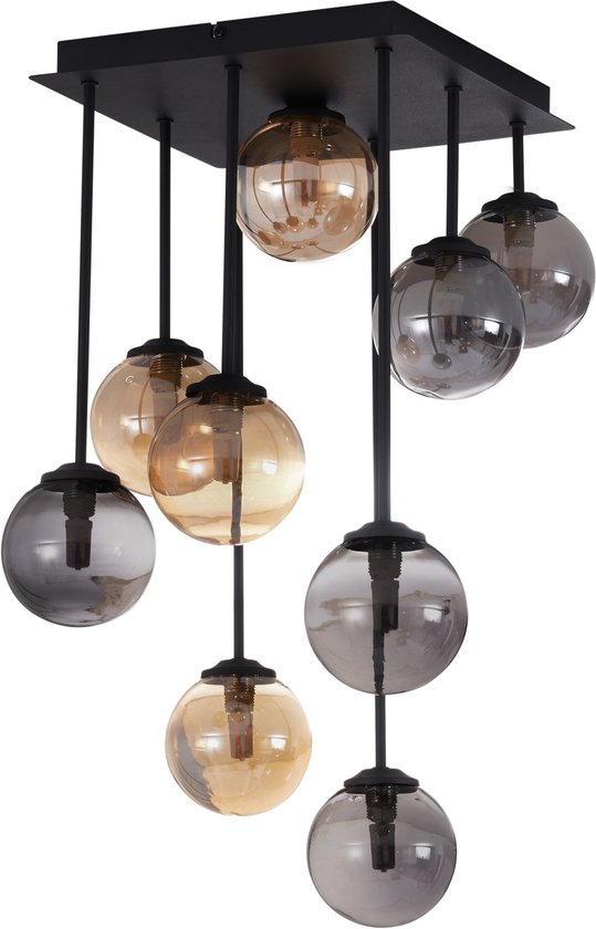 QAZQA athens - Moderne Plafondlamp - 9 lichts - L 31 cm - Zwart Goud ...
