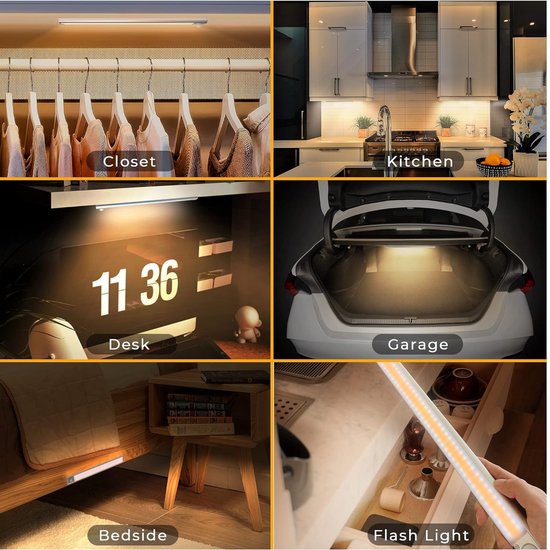 LED's Light Oplaadbare kastlampen met sensor 80 cm - Duopack ...