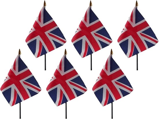 UK/Engeland - 6x - mini vlaggetje van 10 x 15 cm op stokje - Landen ...