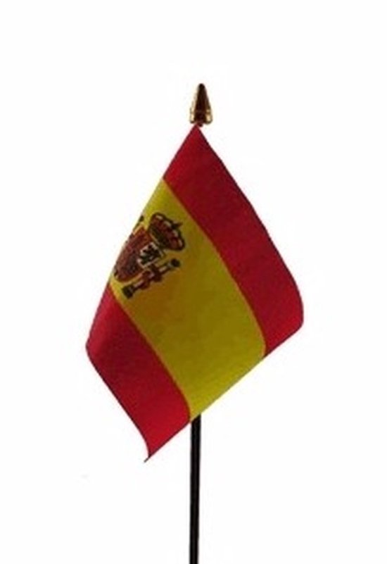 Spanje - 6x - mini vlaggetje van 10 x 15 cm op stokje - Landen vlag ...