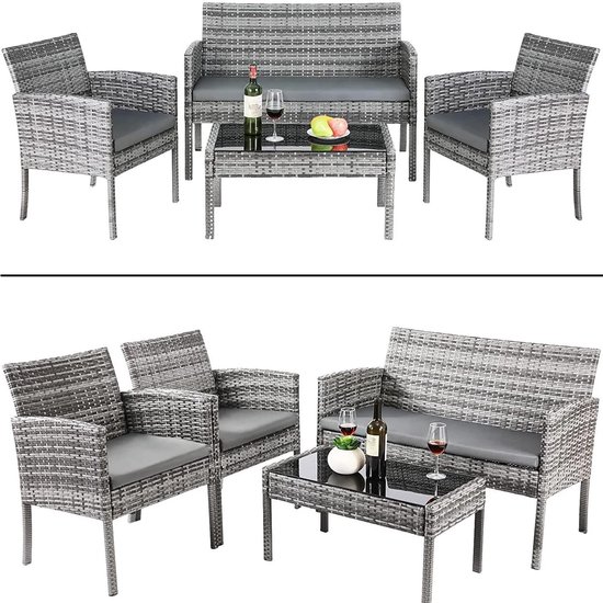 Collox Loungeset - Tuinset - Meubels voor buiten - Terras - Achtertuin ...