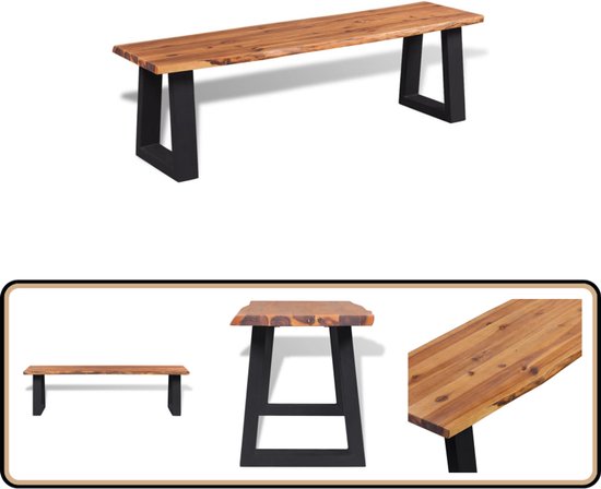 vidaXL Bankje 160 cm massief acaciahout Industriele Bank - Houten Bank ...