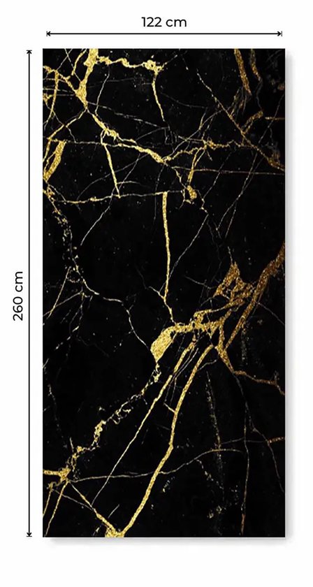 PVC Marmer Wandpaneel Black Gold Glans 260x122x0.3cm | bol